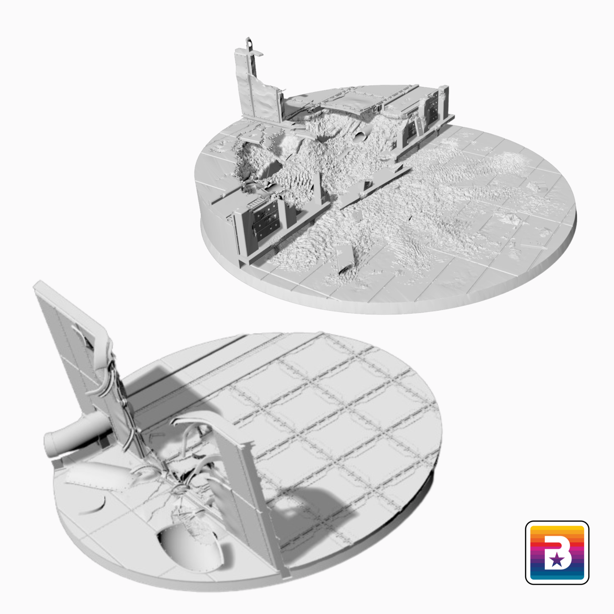 80mm Round Industrial Scenic Bases – Battle Bling