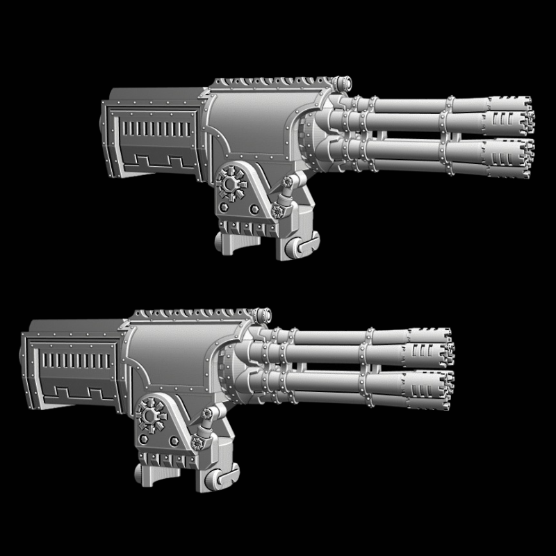 Super Gatling Carapace Weapons compatible with Adeptus Titanicus Warlo ...